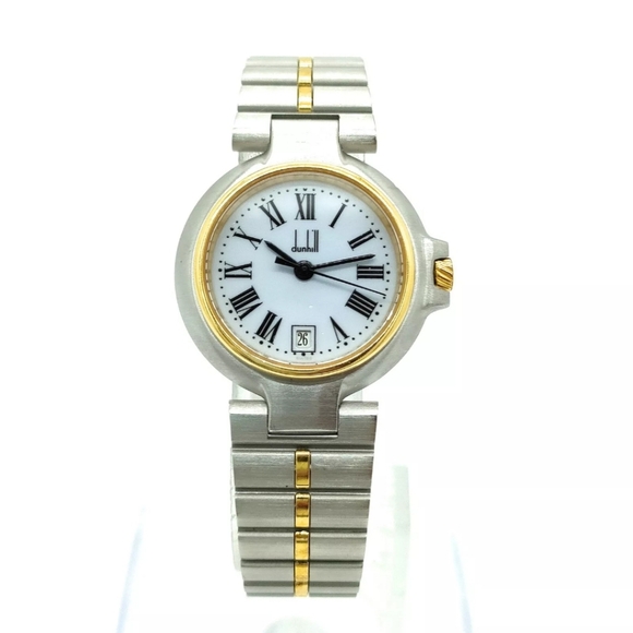 Dunhill | Accessories | Dunhill Womens 2tone Swiss Watch Euc 27mm ...